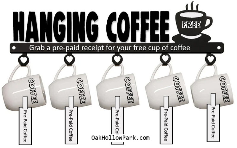 Hanging coffee - Oak Hollow Park